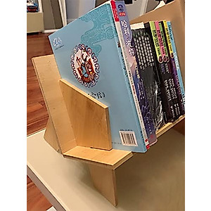 KUAIYU Wood Bookcase, Tilted Bookcase,Desktop Bookshelf Simple Tabletop Tilted Bookcases for Books Magazine CD,Desk Organizers and Storage Rack in Living Room/Office/Home.