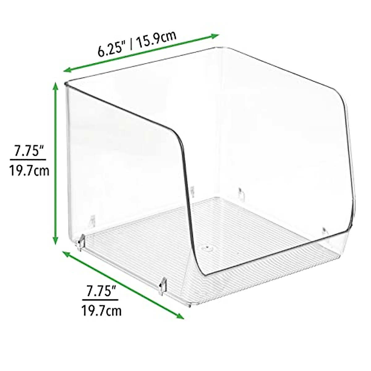 mDesign Modern Stackable Plastic Open Front Dip Storage Organizer Bin Basket for Kitchen Organization - Shelf, Cupboard, Cabinet, and Pantry Organizing Decor - Ligne Collection - 8 Pack - Clear