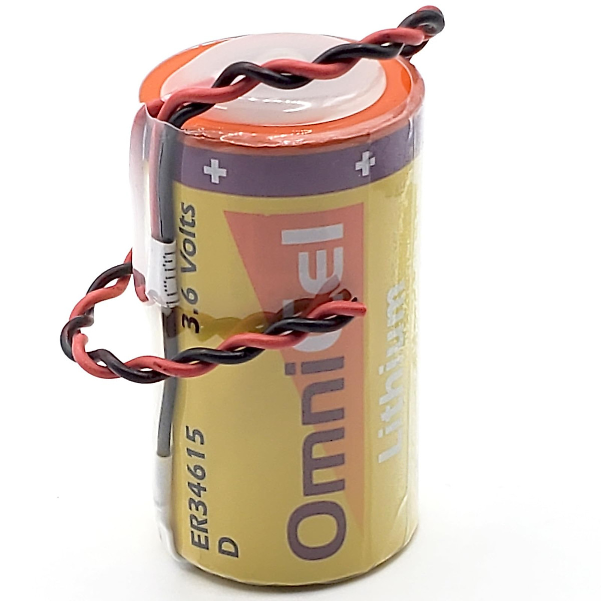 OmniCel ER34615 3.6V 19Ah Size D Lithium Battery with Wire Leads Replaces Eagle Pitcher PT-2300, Saft LS-33600 LS33600C, Tadiran TL-2300 TL-4930 TL-5930, Tekcell SB-D01 SB-D02, Xeno XL-200F XL-205F