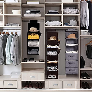 YOUDENOVA Hanging Closet Organizers and Storage, 6-Shelf Closet Hanging Storage Shelves