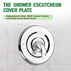 Shower Faucet Cover Plate Escutcheon for Moen 16090 Chateau Collection, Shower Valve Cover Plate, Shower Trim Kit Part for One-Handle Tub and Shower Faucets, 1 Pack