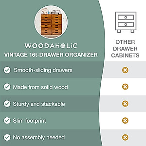 4-Pack 4 Drawer Desktop Storage Organizer in Modern Wood Design (20”x7”x 20”) Stackable Drawers For School Office - Vanity Accessories Organizer - Countertop Organizer Drawer in Modern Mahogany Wood