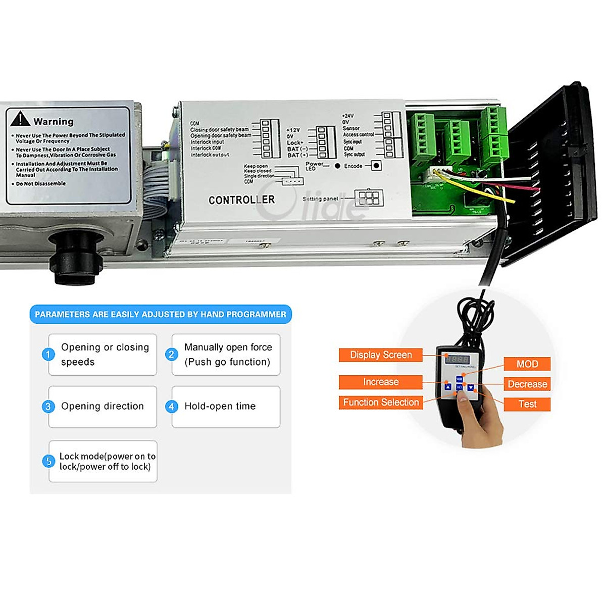 Olideauto Swing Opening Door Electric,Door Closer Automatic Residential Swing Open with 2PCS Exit Buttons and 1PCS 880lbs Stainless Steel Electric Lock