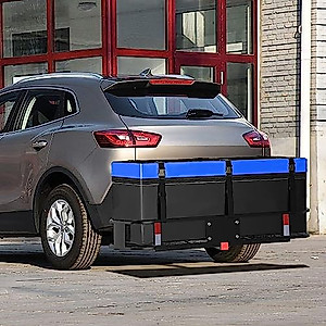 KAIZONPOT Cargo Carrier Bag 20 Cubic Feet Hitch Mount Cargo Carrier 100% Waterproof with Ratchet Straps Luggage Lock Storage Bag, Fits for All Vehicles with Cargo Basket 59"*24"*24"