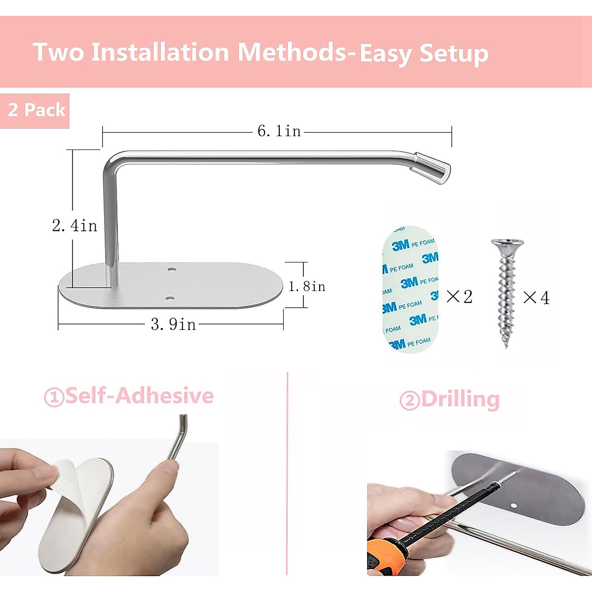 Karshall 2 Pack Cup Lid Holder Organizer for Tumblers/Water Bottles, Inside/Under Cabinet Storage Hook for Stanley/Yeti/Simple Modern/More Brands, Hold up to 8 Lids-Kitchen Organization