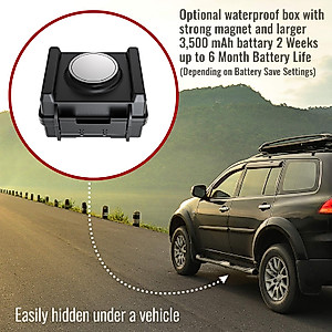 Tracki Magnetic Waterproof mini case box + 3500mAh 6x longer battery life, for GPS trackers for vehicles tracking device for cars real time GPS tracker for vehicles hidden tracking device not included