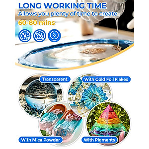 INCLY Deep Pour Epoxy Resin, 0.75 GL Epoxy Resin Kit for 2 to 4'' Pour Molds Craft, High Gloss & Bubbles Free & Crystal Clear Casting Resin Supplies for River Table, Wood Filler, Bar Top, 2 : 1 Mix