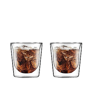 Bodum Unisex SKÅL Double Wall Glass 6 oz - Set of 2 Transparent Glassware