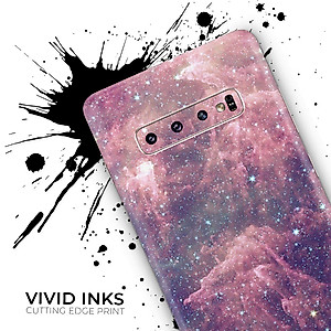DesignSkinz Vibrant Sparkly Pink Nebula Protective Vinyl Decal Wrap Skin Cover Compatible with The Samsung Galaxy S20 (Screen Trim & Back Glass Skin)