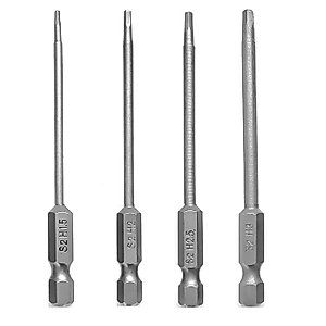 Hex Bit Set 4in1, SKZIRI Hex Head 1.5, 2.0 2.5 3.0mm Allen Wrench Drill Bit Set 1/4" Hex Shank 3inch Long Screwdrivers Bit for RC Repair Electric Screwgun/Power Drill RC Hobby Tool Kit