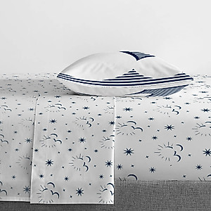 Jay Franco Disney Mickey Mouse Twin Size Sheet Set - Moons and Stars Super Soft 3 Piece Bedding Set - Kids Microfiber Sheets Includes Reversible Pillow Covers