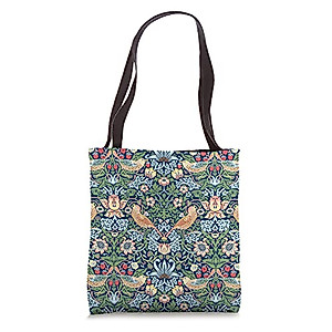 Strawberry Thief William Morris Art Nouveau Pattern Blue Tote Bag