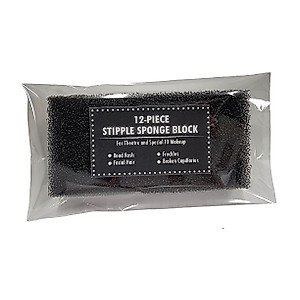 Stipple Sponge 12 Piece Block - Special Effects Makeup MUST HAVE - Small Pore - For adding Texture, Freckles, or Breaking up and Blending Colors! Cosplay Mua FX Makeup