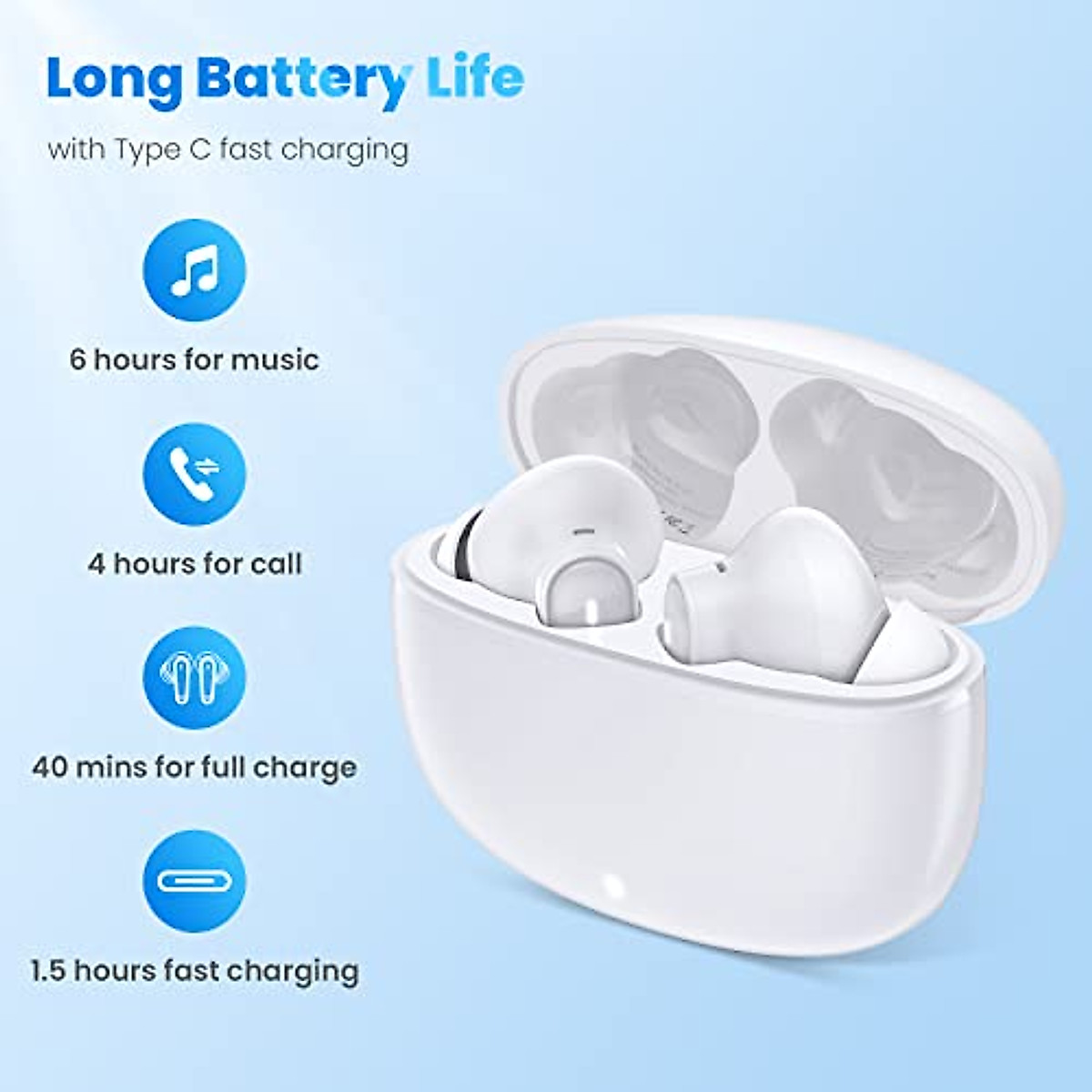 Wireless Earbuds for Google Pixel 7 Pro 6 6A, 5.2 Bluetooth Headphones Noise Cancelling Ear Buds with Mic Touch Control HiFi Stereo for iPhone 14 Pro Max Samsung Galaxy S23 Ultra S22 OnePlus 11 10T