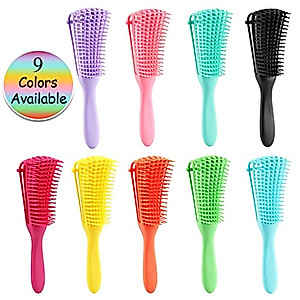 Messen Purple Detangling Brush for Natural Black Hair Detangler for Afro America Textured 3a to 4c Kinky Curly Wavy Eliminate Knots While Exfoliating Your Scalp and Stimulate Blood Circulation(1 Pack)