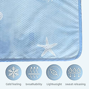 Cooling Blanket for Hot Sleepers,Lightweight Summer Cooling Blanket for night sweats ,Q-Max 0.4Arc-Chill Cooling Fiber Breathable Double Sided Cold Effect cool blanket for Traveler(Throw 50"x60")