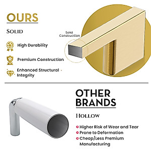 Southern Hills 5pc Brushed Gold Cabinet Pulls - 8.75" (224mm) Screw Spaced Gold Pulls for Cabinets and Drawers, Dresser, Gold Hardware for Cabinets, Kitchen Cabinet Handles