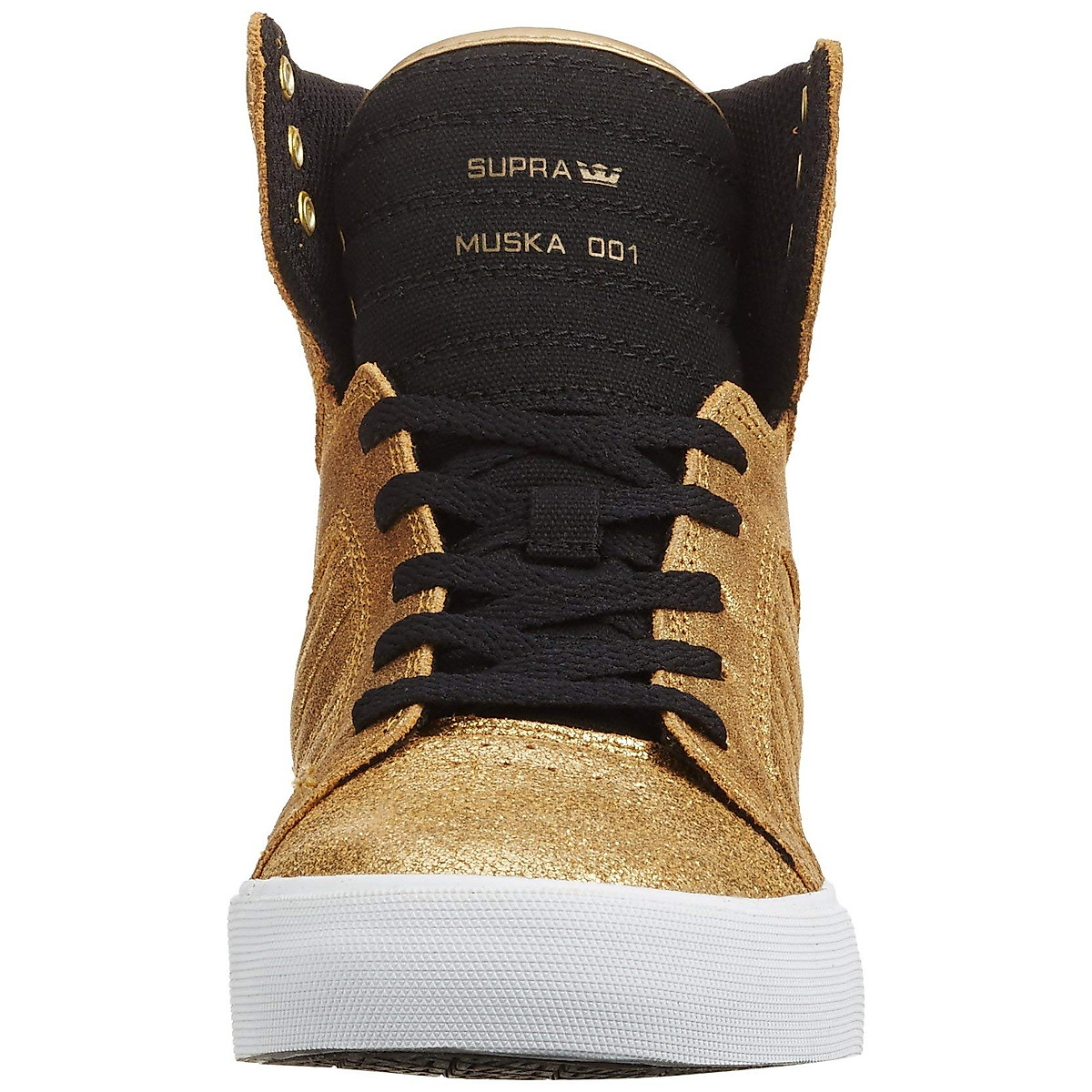 Supra Skytop Athletic Girl's Shoes Size 2 Gold/Black