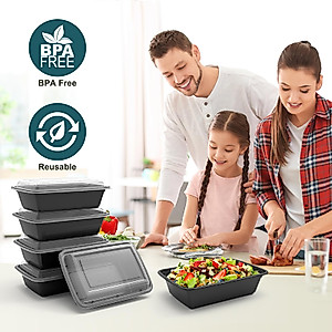 WGCC Meal Prep Containers - 50Pack 28OZ Food Containers With Lids, Disposable To Go, Stackable, Leakproof & Food Safe, Microwave, Freezer, Dishwasher Safe