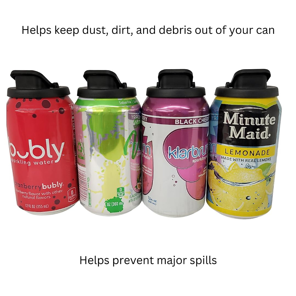 Beverage Buddee Can Cover - Best Can Cover For Standard Size Soda/Beer/Energy Drink Cans - Made In The USA - BPA-PCB Free - 4 pack (Black)