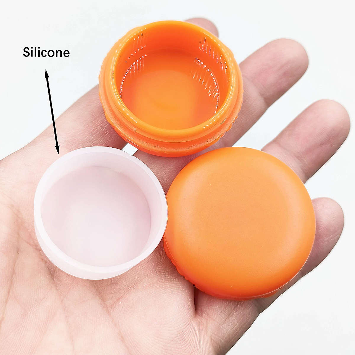 KUVIS 7ml Macron Plastic Silicone Containers Concentrate Non-stick Silicone Storage Jars Multi Use (5)