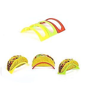 Ximimark 12 pcs Colorful Taco Holder Stand For Soft & Hard Shell Taco Microwave Safe