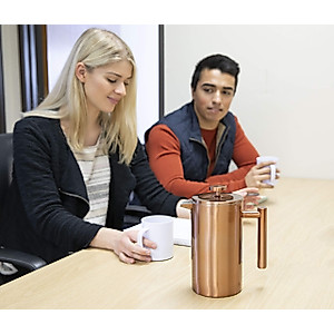 MIRA 34 oz Stainless Steel French Press Coffee Maker with 3 Extra Filters | Double Walled Insulated Coffee & Tea Brewer Pot & Maker | Keeps Brewed Coffee or Tea Hot | 1000 ml