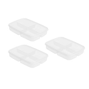 Angoily 3pcs Box Storage Box Containers with Lids Storage Cubes with Lid Refrigerator Fridge Food Clear Storage Bin with Lid Fridge Storage Container White Plastic Can Vegetable
