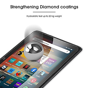 OMOTON Screen Protector for New Amazon Kindle Fire HD 8/8 Plus/Kids/Kids Pro Tablet(2024/2022/2020, 12th/10th Generation, 8 inch), Tempered Glass/9H Hardness/Case Friendly, 2 Pack