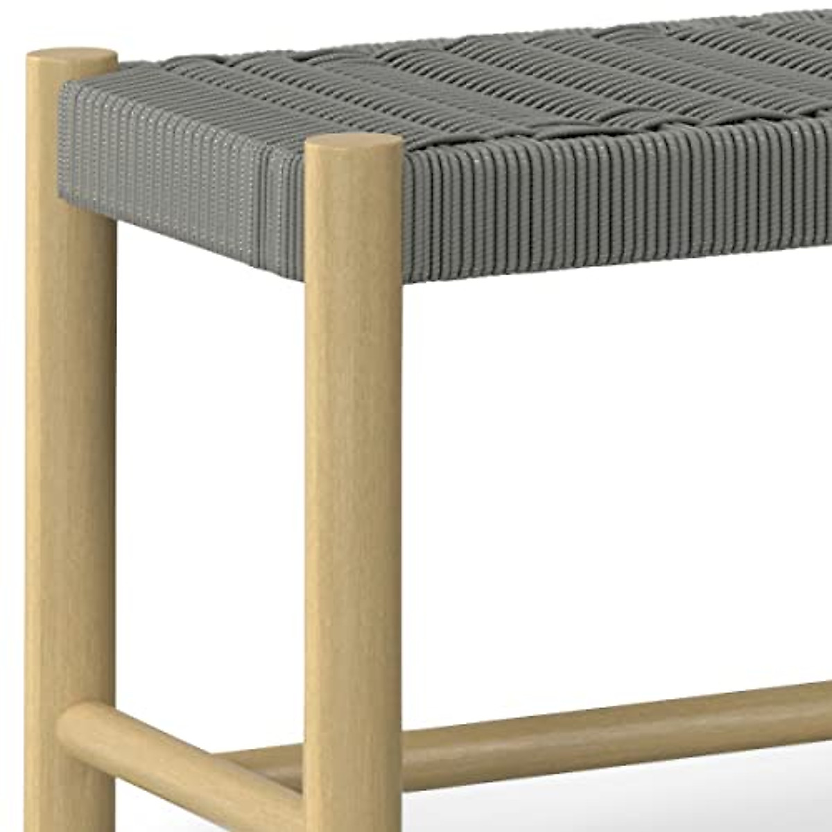 SIMPLIHOME Dahlia SOLID ACACIA WOOD 46 Inch Contemporary Outdoor and Indoor Bench in Grey, For the Garden