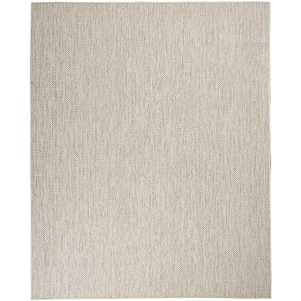 Nourison Courtyard Indoor/Outdoor Ivory/Silver 10' x 14' Area -Rug, Easy -Cleaning, Non Shedding, Bed Room, Living Room, Dining Room, Backyard, Deck, Patio (10x14)