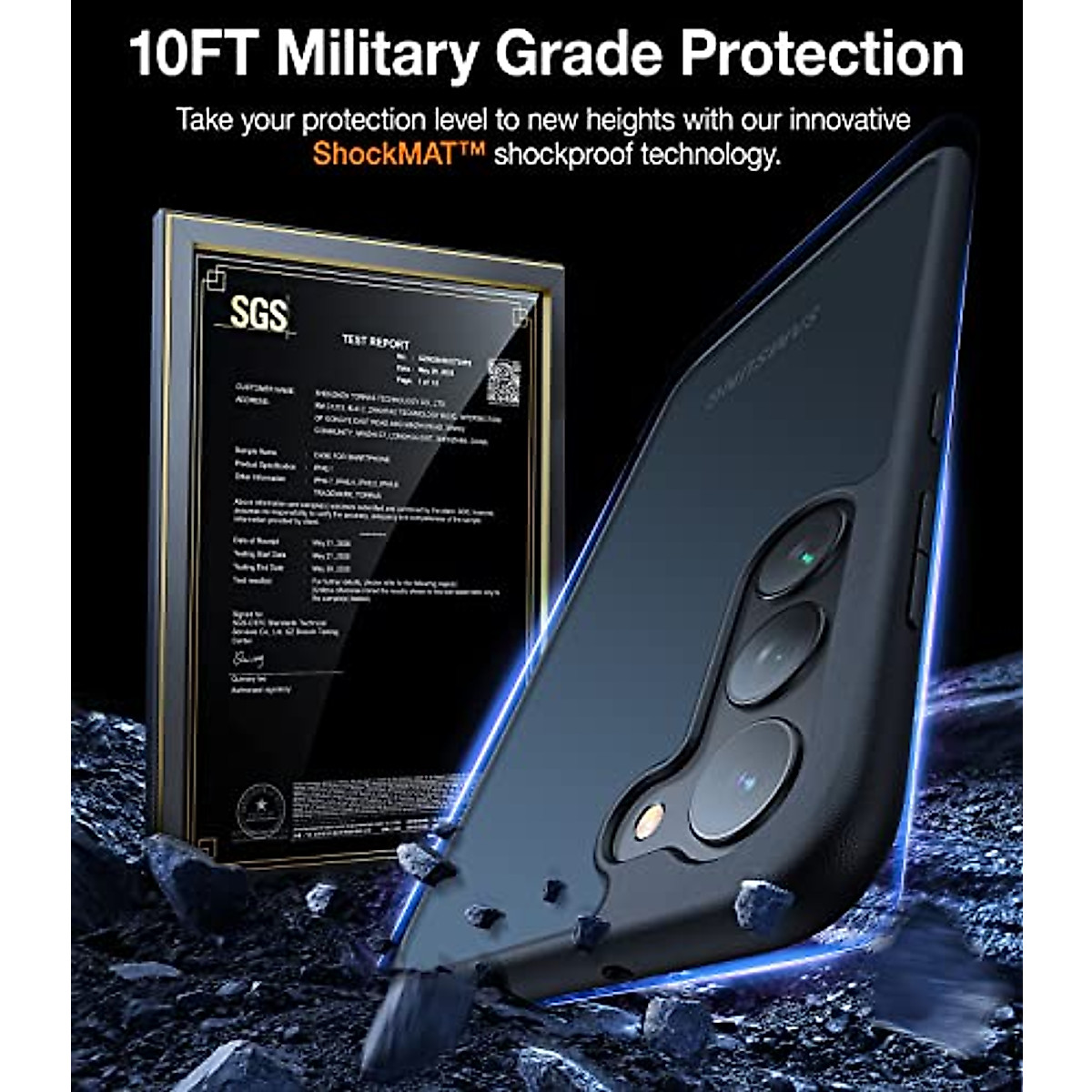 TORRAS Shockproof for Samsung Galaxy S23 Plus Case, (Military Grade Drop Tested) Translucent Slim Protective Matte Hard Back Cover Phone Case for Samsung S23 Plus Case 5G Guardian,Black