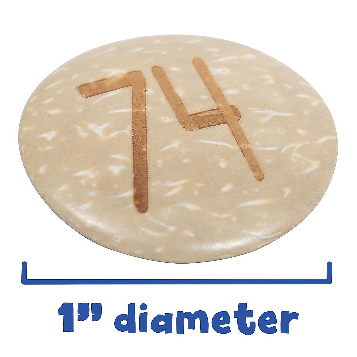 READY 2 LEARN Coconut Numbers - Set of 100 - 1-100 - Natural, Hand Made Counters for Kids - Math Manipulatives