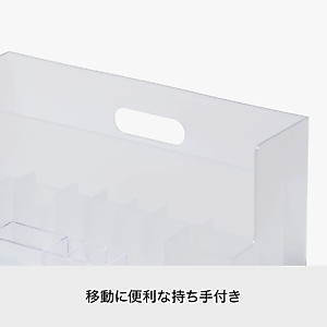 like-it MX-03 Storage Case, Organizer, Wide, Approx. W 13.4 x D 5.2 x H 7.2 inches (34 x 13.1 x 18.2 cm), All White, Opaque, Made in Japan, Tabletop Storage, Desk, Ballpoint Pen, Computer Desk