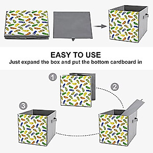 Beach Flip-Flops Collapsible Storage Bins Basics Folding Fabric Storage Cubes Organizer Boxes with Handles