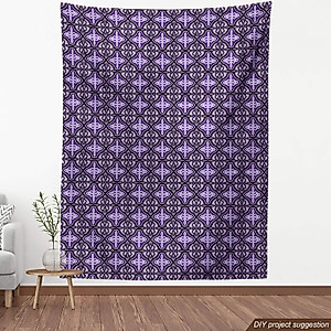 Ambesonne Celtic Fabric by The Yard, Unique Celtic Knot with Swirling and Twisted Line Details Print, Decorative Fabric for Upholstery and Home Accents, 1 Yard, Violet Lilac