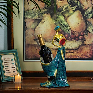 NUPTIO Wine Racks Countertop Gift: Wine Bottle Holder Resin Red Wine Rack Women Sculpture Display Wine Stand Shelf for Home Kitchen Wine Lovers Gifts Wine Accessories for Wine Lovers Bar Decor