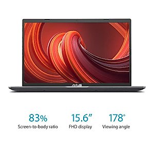 ASUS 2022 Newest VivoBook 15 Thin and Light Laptop, 15.6 inch FHD Display, Intel Core i3-1115G4 Processor, 8GB RAM, 256GB SSD, WiFi, Bluetooth, Windows 11 Home in S Mode, Bundle with JAWFOAL