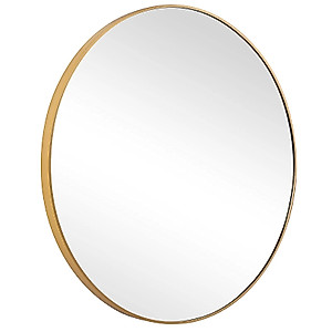 AULESET 48" Round Mirror, Gold Large Circle Wall Mirror Decor for Bedroom, Washrooms, Living Rooms & Entryway