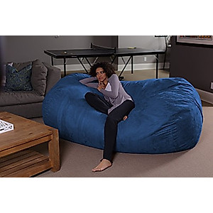 Sofa Sack Bean Bag Lounger - Plush Bean Bag Sofas with Super Soft Microsuede Cover - XL Memory Foam Stuffed Lounger Chairs for Kids, Adults, Couples - Jumbo Bean Bag Chair Furniture - Royal Blue 7.5'