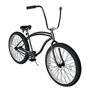 Tracer Avalon Beach Cruiser Bike for Adults, 26/29 Inch Wheels, 3.0/4.0 Fat Tire,1/7 Speed, Complete Cruiser Bike. (1 Speed Matte Black, 29''x3.0 Tire)