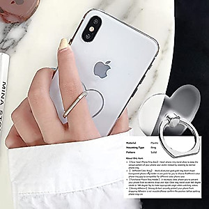 SKYPIA Transparent Finger Ring Stand Holder,4 Pack Cell Phone Stand Finger Grip Kickstand 360° RotationMount Hooks for iPhone and More Smartphones (Heart)