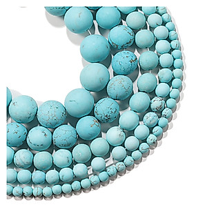 YU 1strand 4/6/8/10/12mm Polished Blue Turquoises Stone Round Loose Spacer Beads for Bracelet Jewelry Makings Supplies T314 (Color : Turquoises, Item Diameter : 6mm)