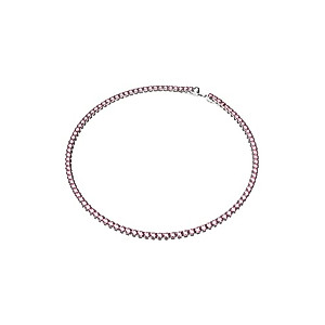 Swarovski Matrix Tennis Necklace with Bright Pink Crystals on a Rhodium Finished Setting, Size M, Part of the Swarovski Matrix Collection
