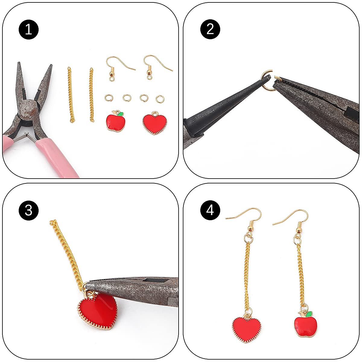 DADIFEN 18K Gold Jump Rings for Jewelry Making 3/4/5/6/7/8mm Jump Rings 22 Gauge Open Ring O Rings for DIY Necklaces Bracelet Earrings Chainmail Keychain Jewelry Making