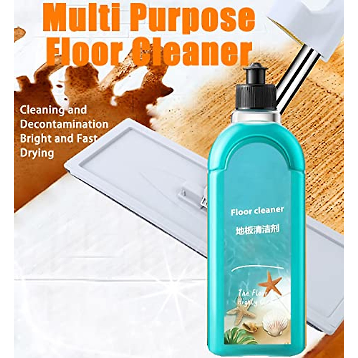 XIRUJNFD Sonieya Multi Purpose Floor Cleaner, Household Floor Cleaners, Sonieya Floor Cleaner, Floor Cleaner Liquid, Floor Cleaner for Mopping, for Tiles, Hardwood, Wood Floors (Ocean,1Pcs/500ML)