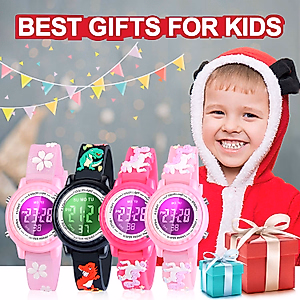 Viposoon Gifts for 3 4 5 6 7 8 9 Year Old Girls, 3D Kids Waterproof Watch Toy for 4-8 Year Old Girls Birthday Gifts for 3-10 Year Old Girls