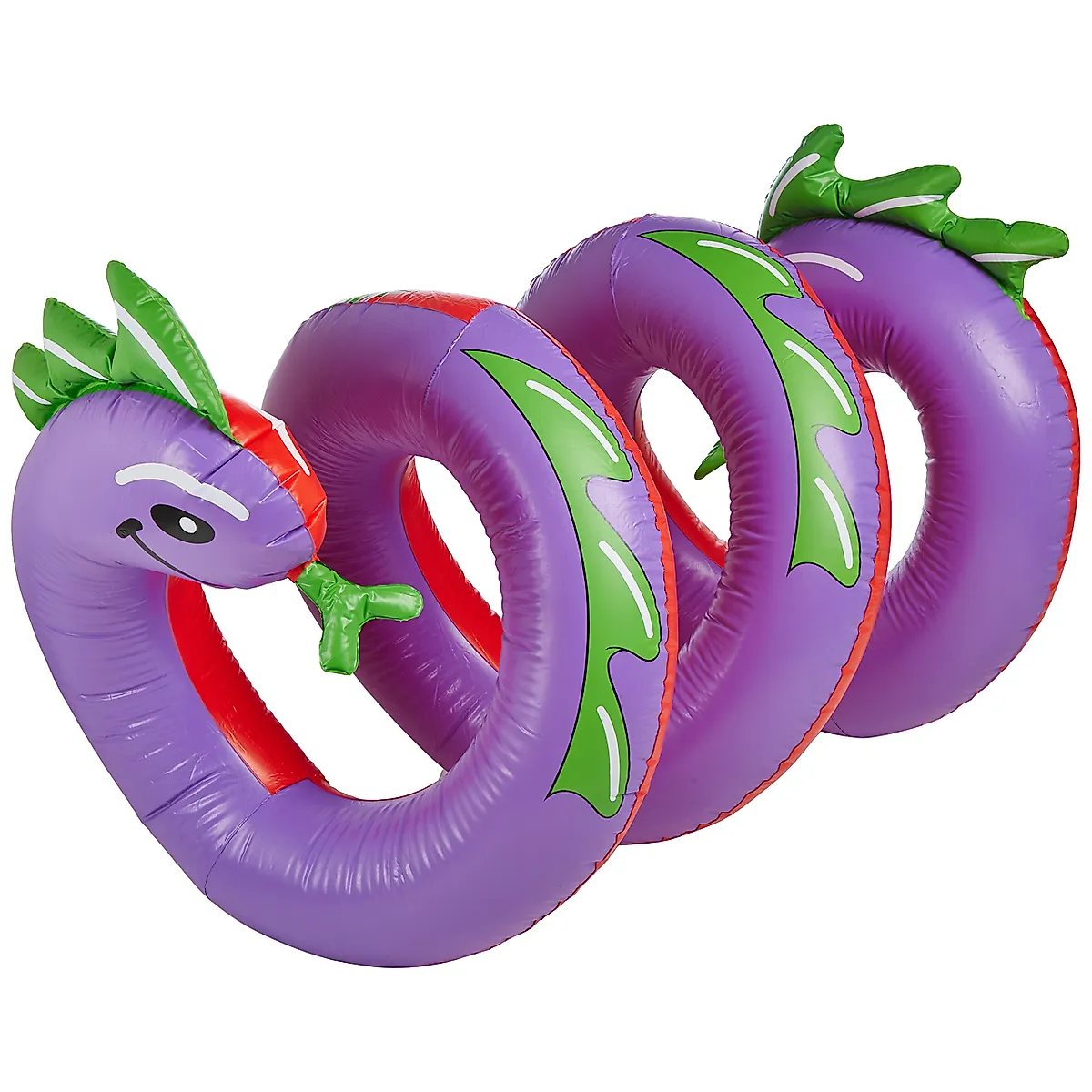 Swimline Inflatable Two-Headed Curley Serpent Pool Float, Purple/Green, 8", Model Number: 9087