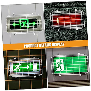 TINEASUR 2pcs School Evacuation Sign Emergency Sign Covers Emergency Light Damage Stopper Exit Sign Damage Stopper Exit Sign Protective Guard Exit Sign Damage Cage LED Exit Sign White Iron