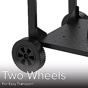 Nexgrill Outdoor Cooking 2 Burner Propane Griddle Grill, 21.65" x 15" 323sq.in Portable Gas Griddle grill, Flat Top for Camping, Patio, Cart with Wheel, Side Shelves with Hooks, Black and Silver